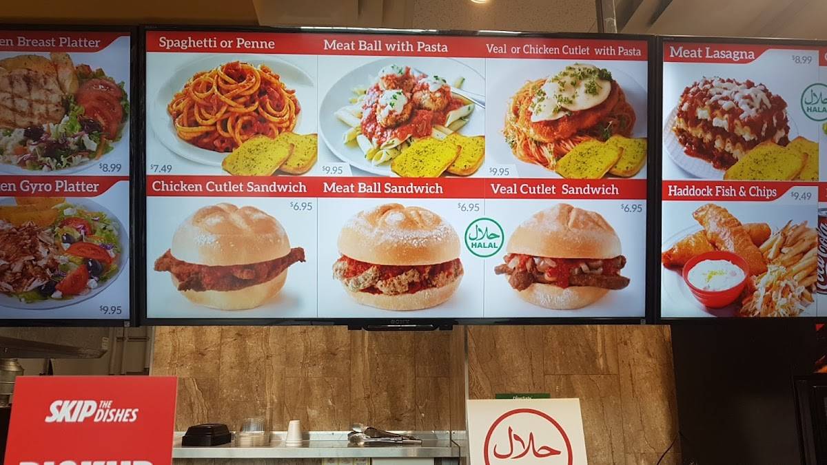 Menu at Pizza Square restaurant, Toronto