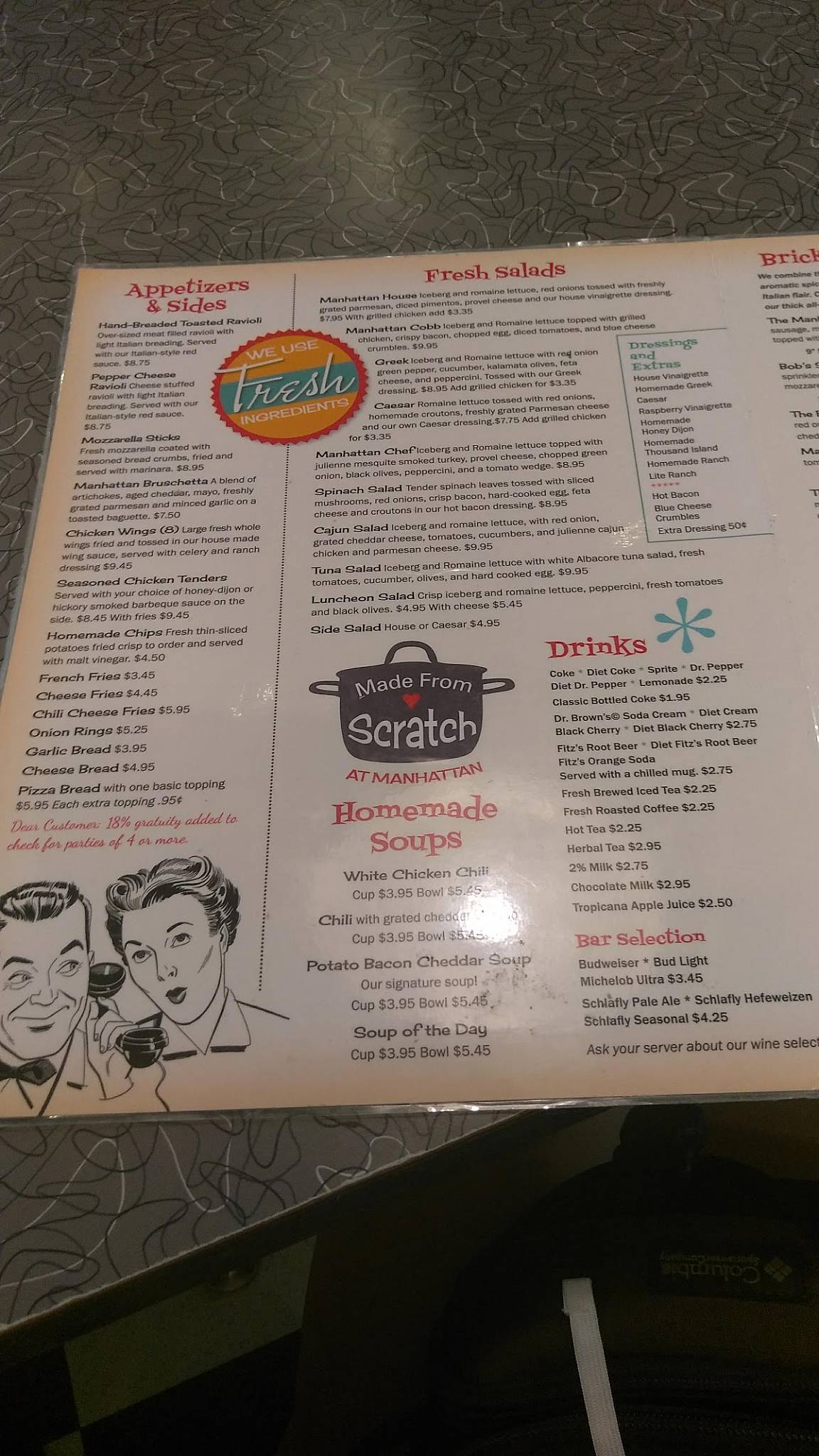Menu at Cafe Manhattan, Clayton, 505 S Hanley Rd