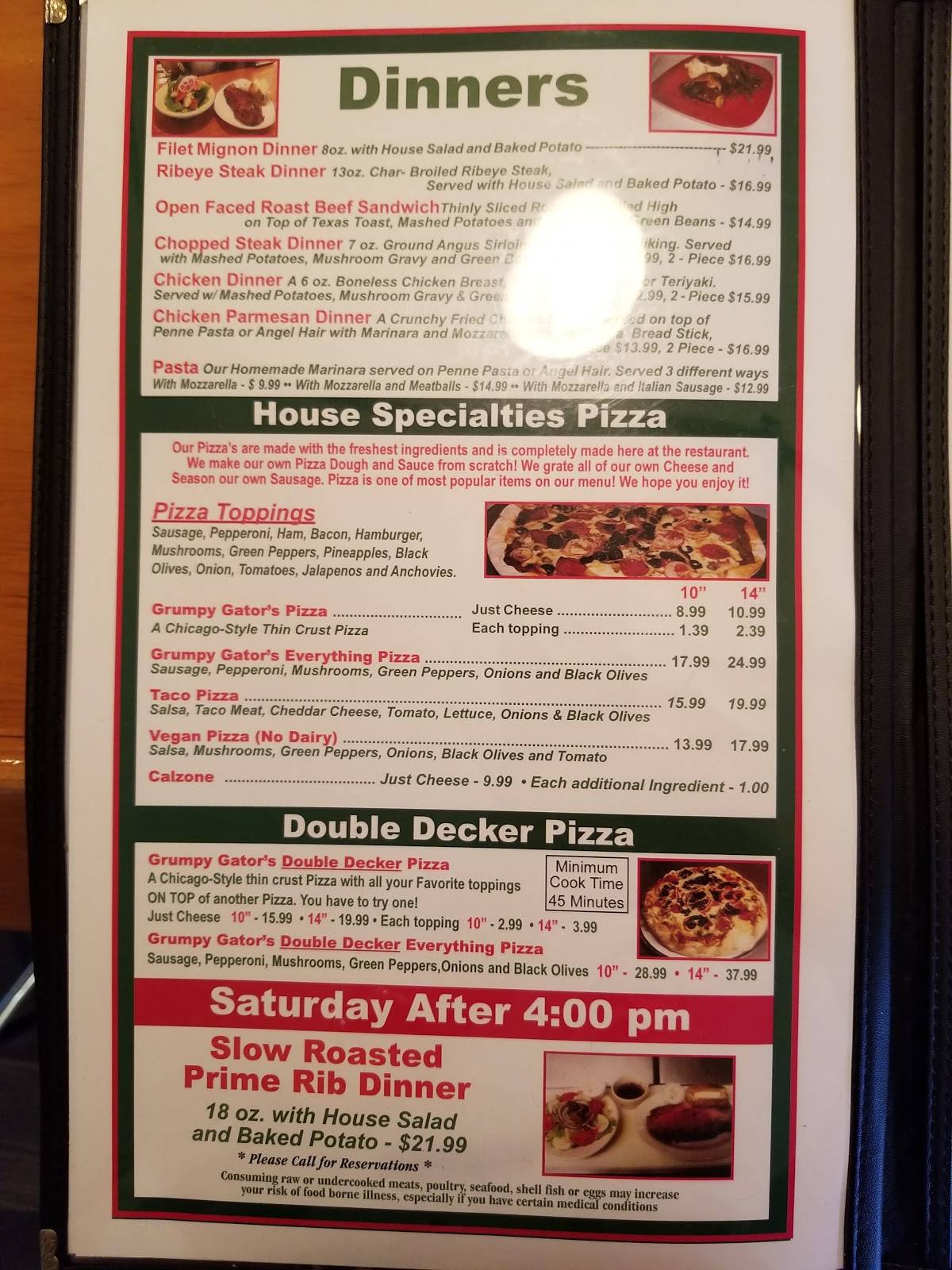 Menu at Grumpy Gators Bar & Grill, Homosassa
