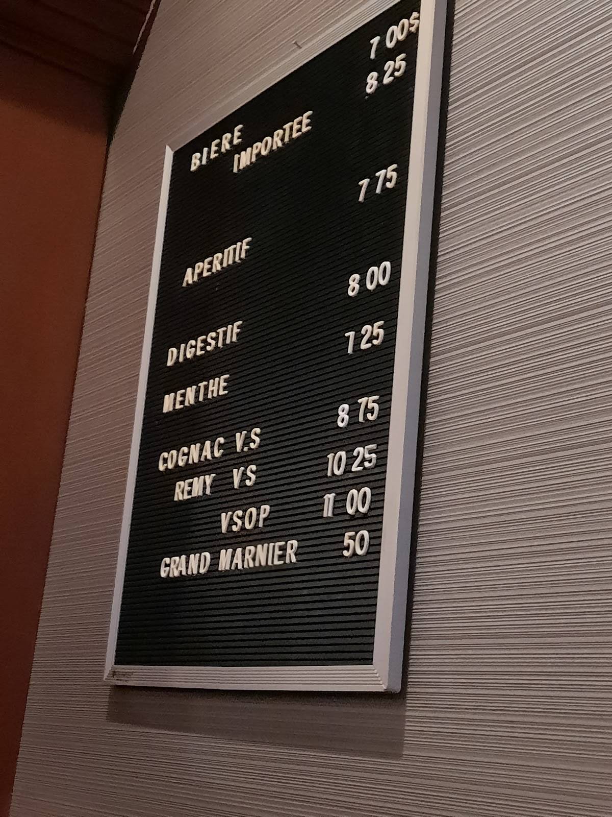Menu au Le Luxor pizzeria, Victoriaville