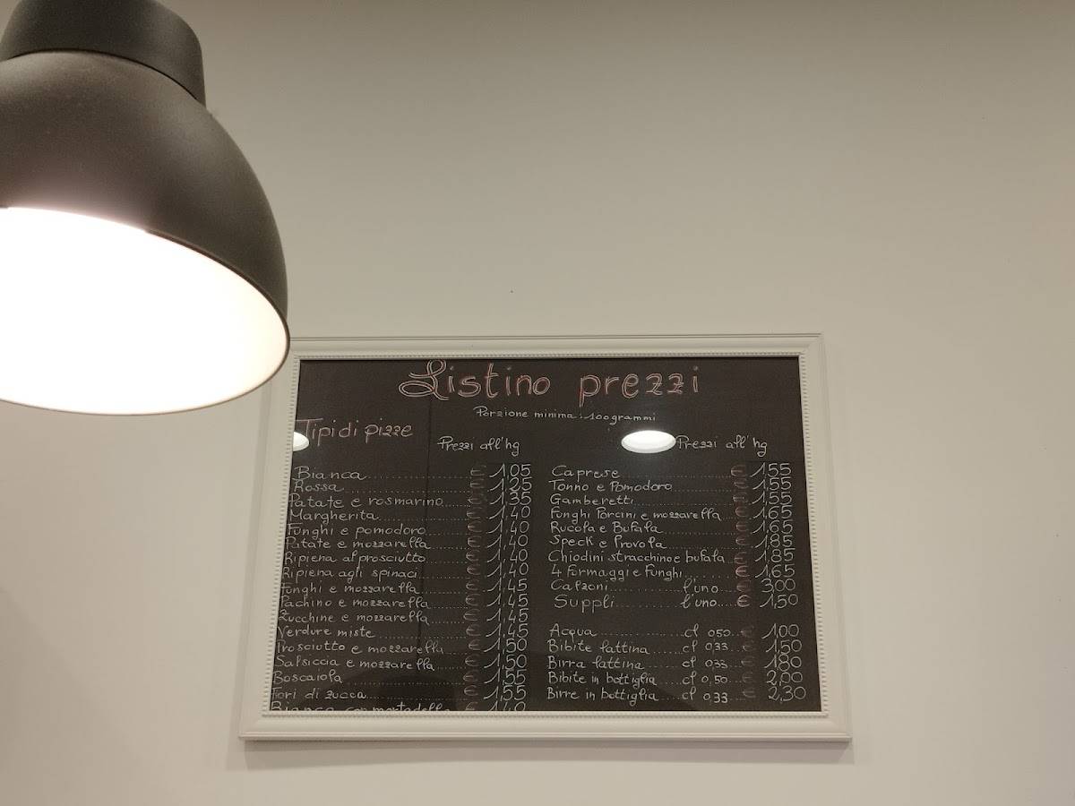 Menu at Pizzeria rustica al 187, Rome
