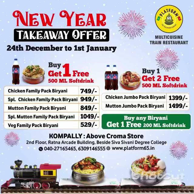 Menu at Platform 65 - The Train Restaurant, Hyderabad
