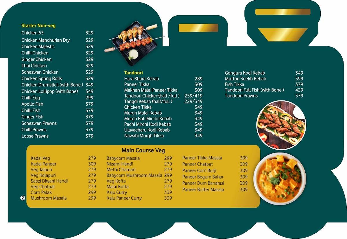 Menu at Platform 65 - The Train Restaurant, Hyderabad