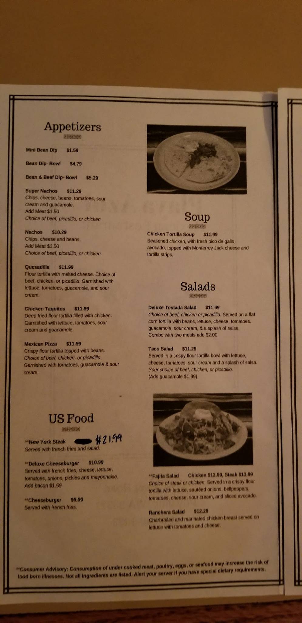 Menu at Playa Azul restaurant, Puyallup