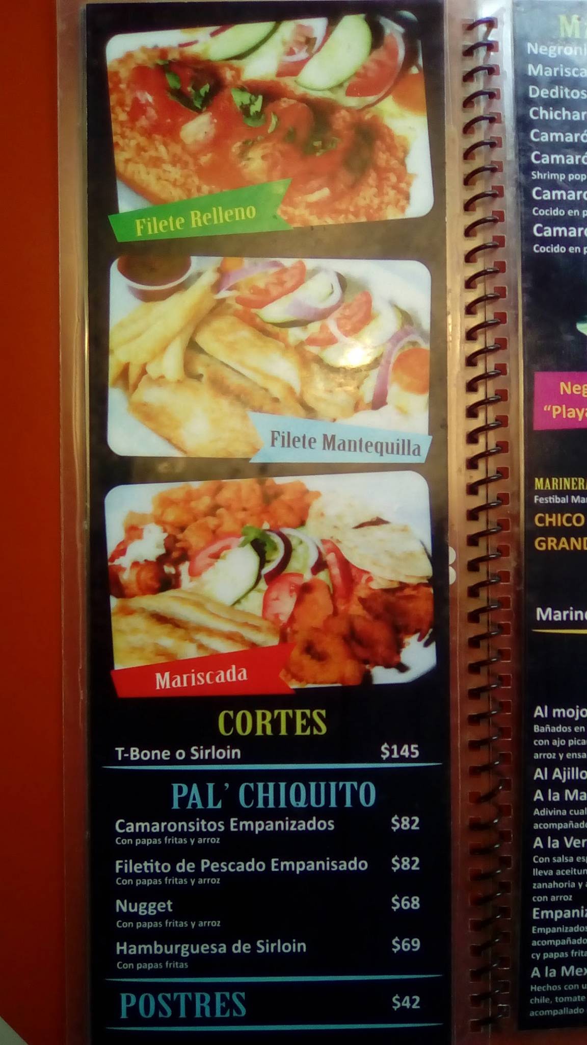 Carta del restaurante Playa Azul Mariscos, Ciudad Juarez, Av. del las ...