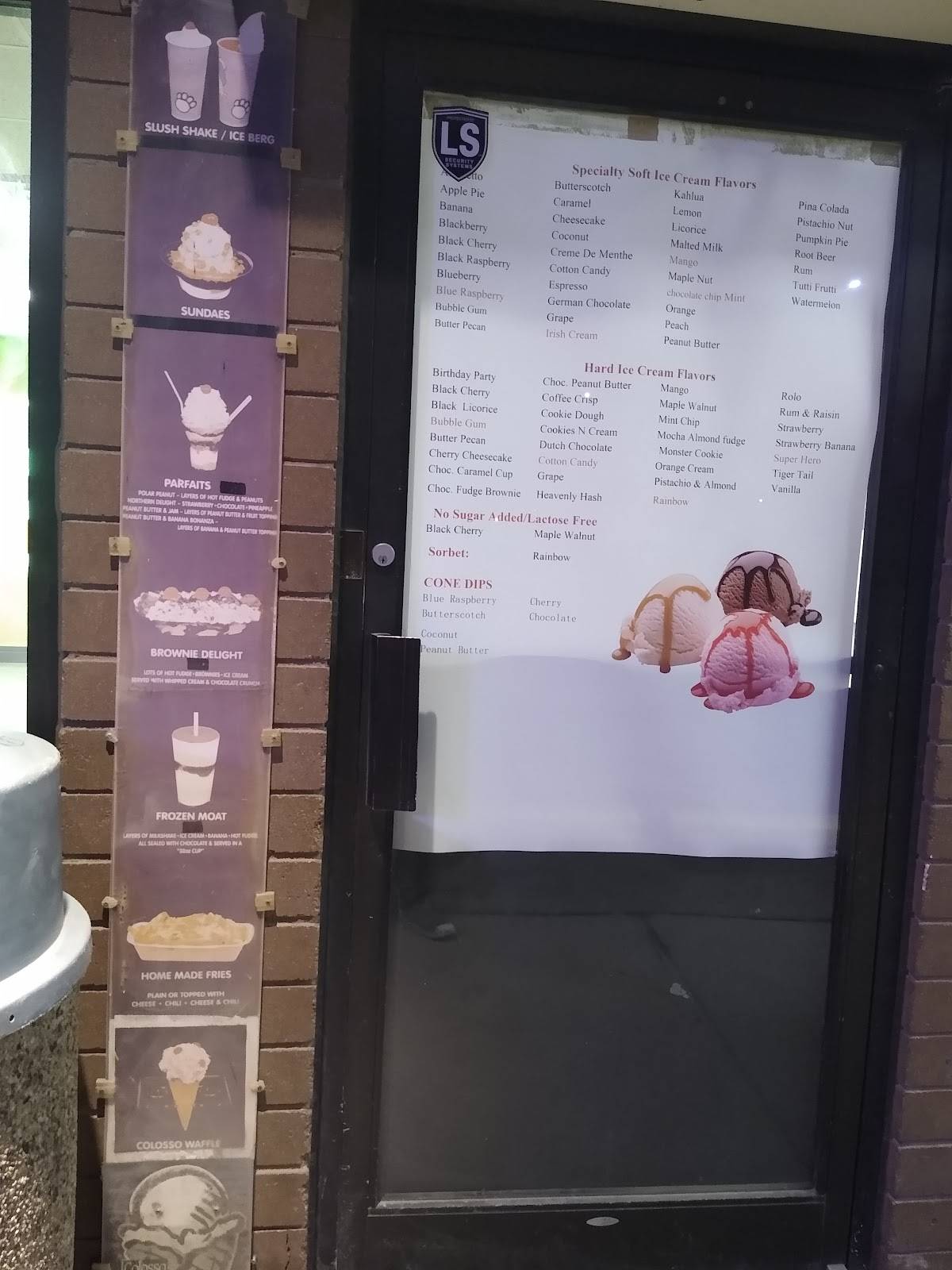 Menu at Polar Palace Ice Cream, Regina