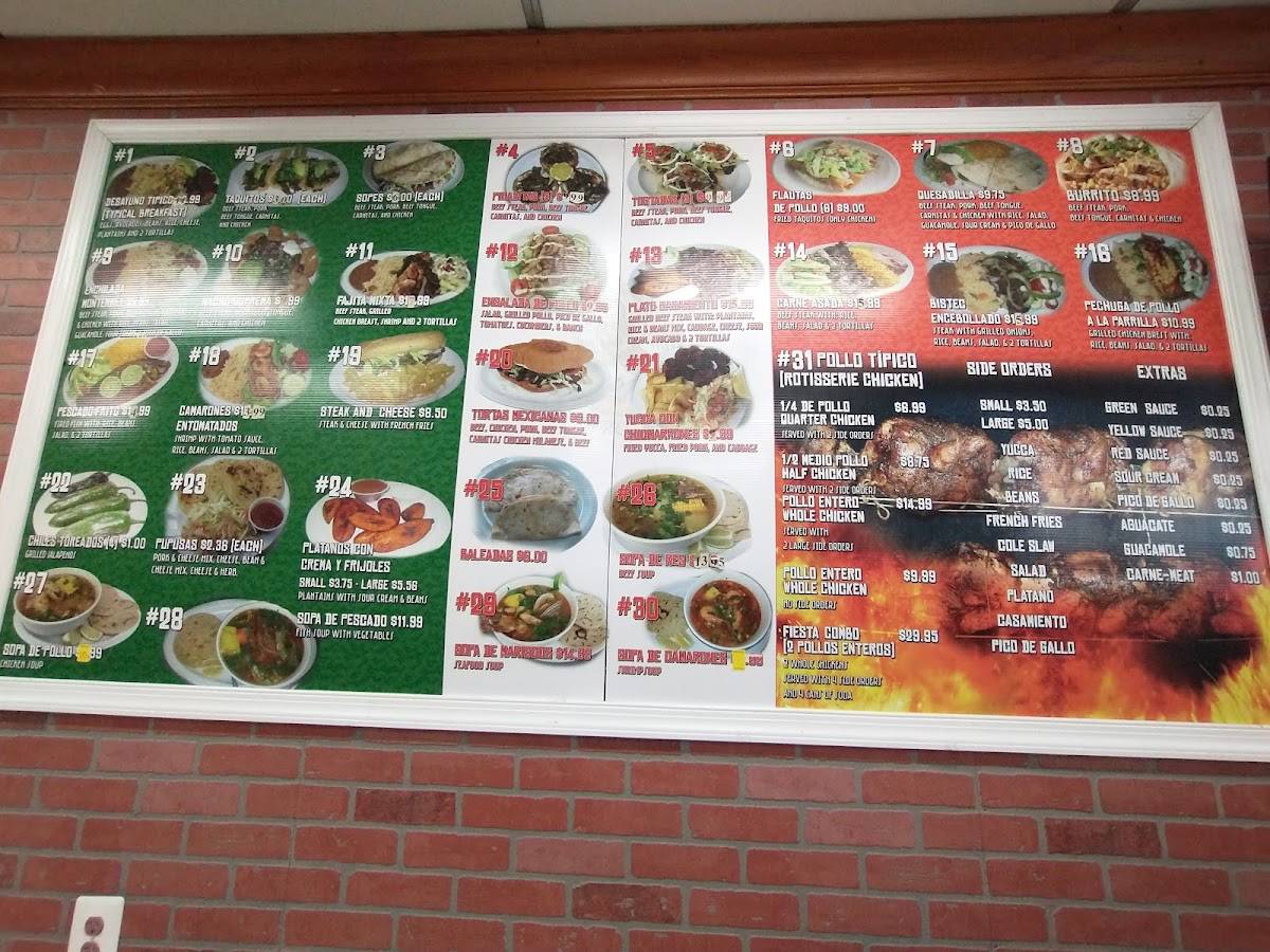 Menu at Pollo Tipico restaurant, Lanham
