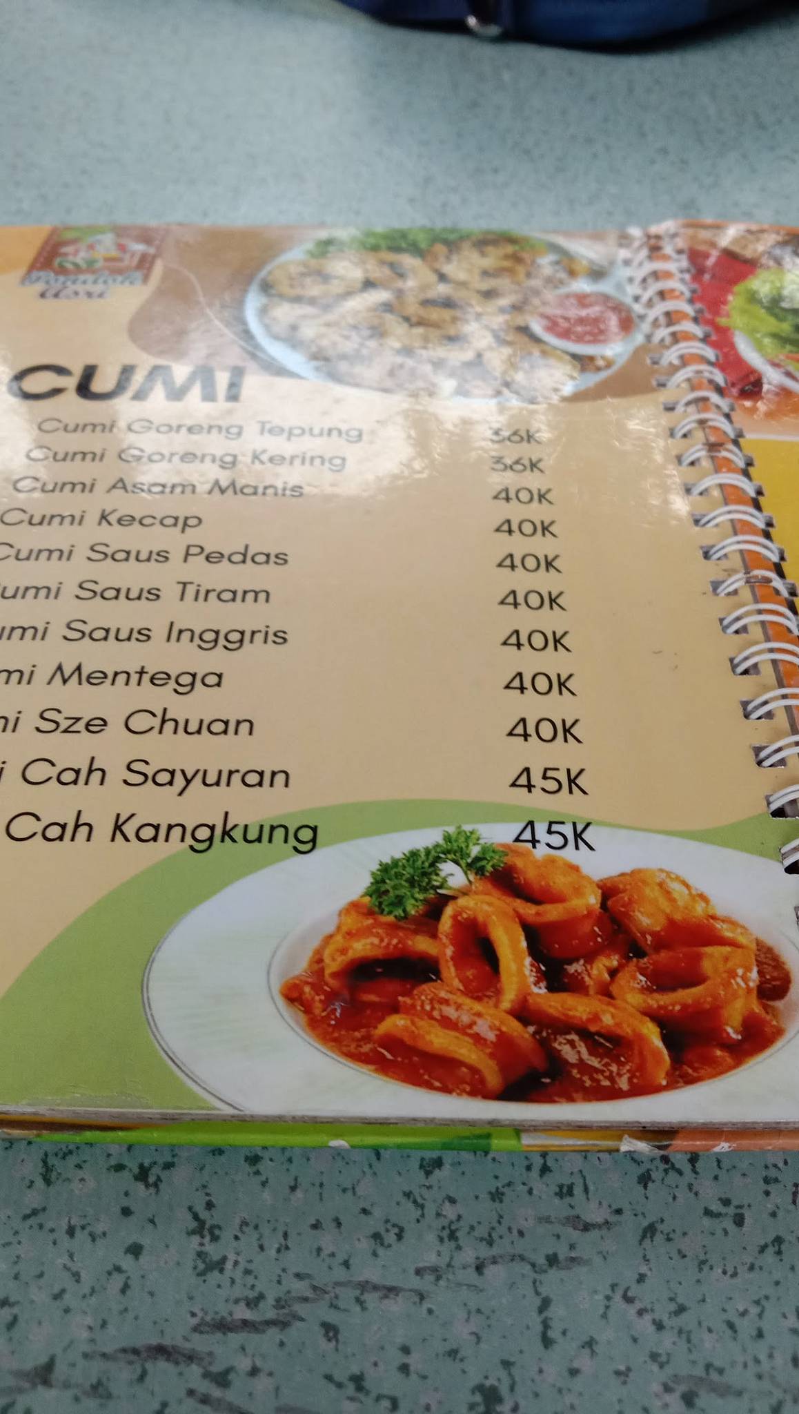 Menu at Pondok Asri Restaurant, Lumajang