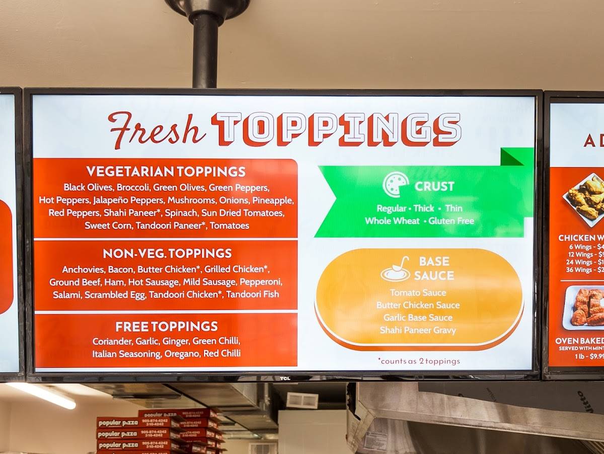 Menu at Popular Pizza pizzeria, Hamilton