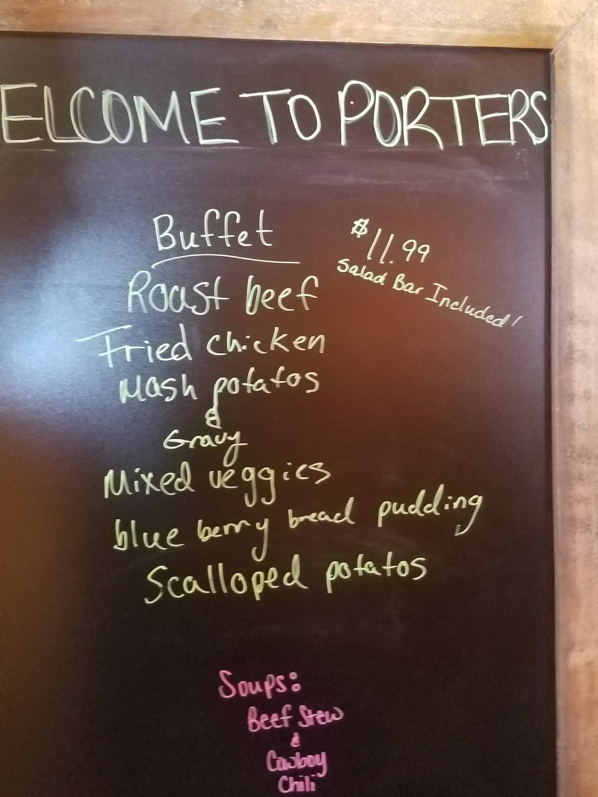 Menu at Porter's Restaurant and Smokehouse, Farmington
