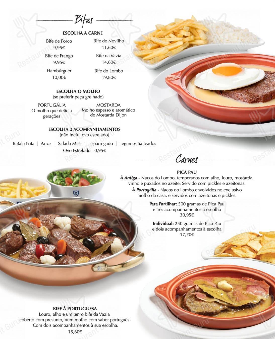 Menu em Cervejaria Portugália restaurante, Lisboa, Av. Lusíada C. C ...