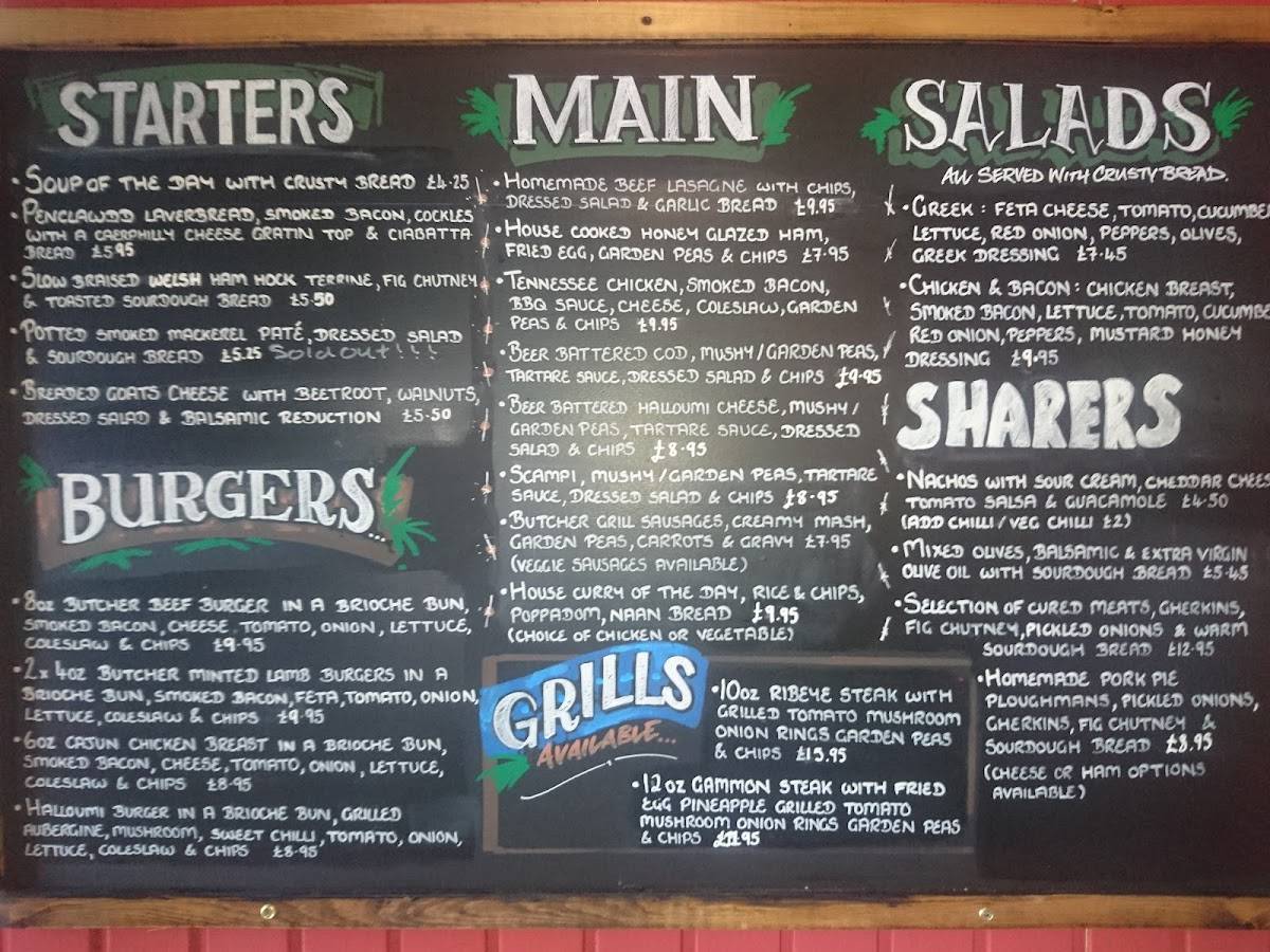 Menu at Poundffald Inn pub & bar, Llanelli, Tirmynydd Road
