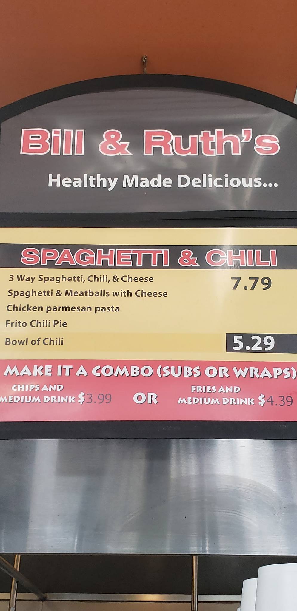 Menu at Bill & Ruth's Subs and Burgers Pryor restaurant, Pryor