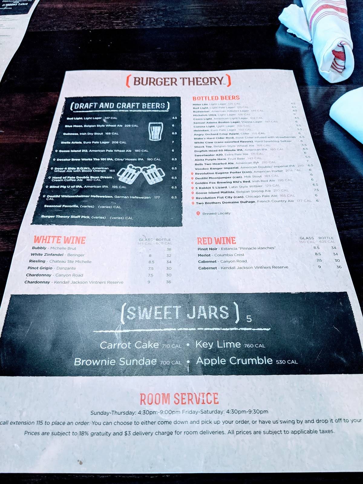 Menu at Burger Theory pub & bar, Decatur