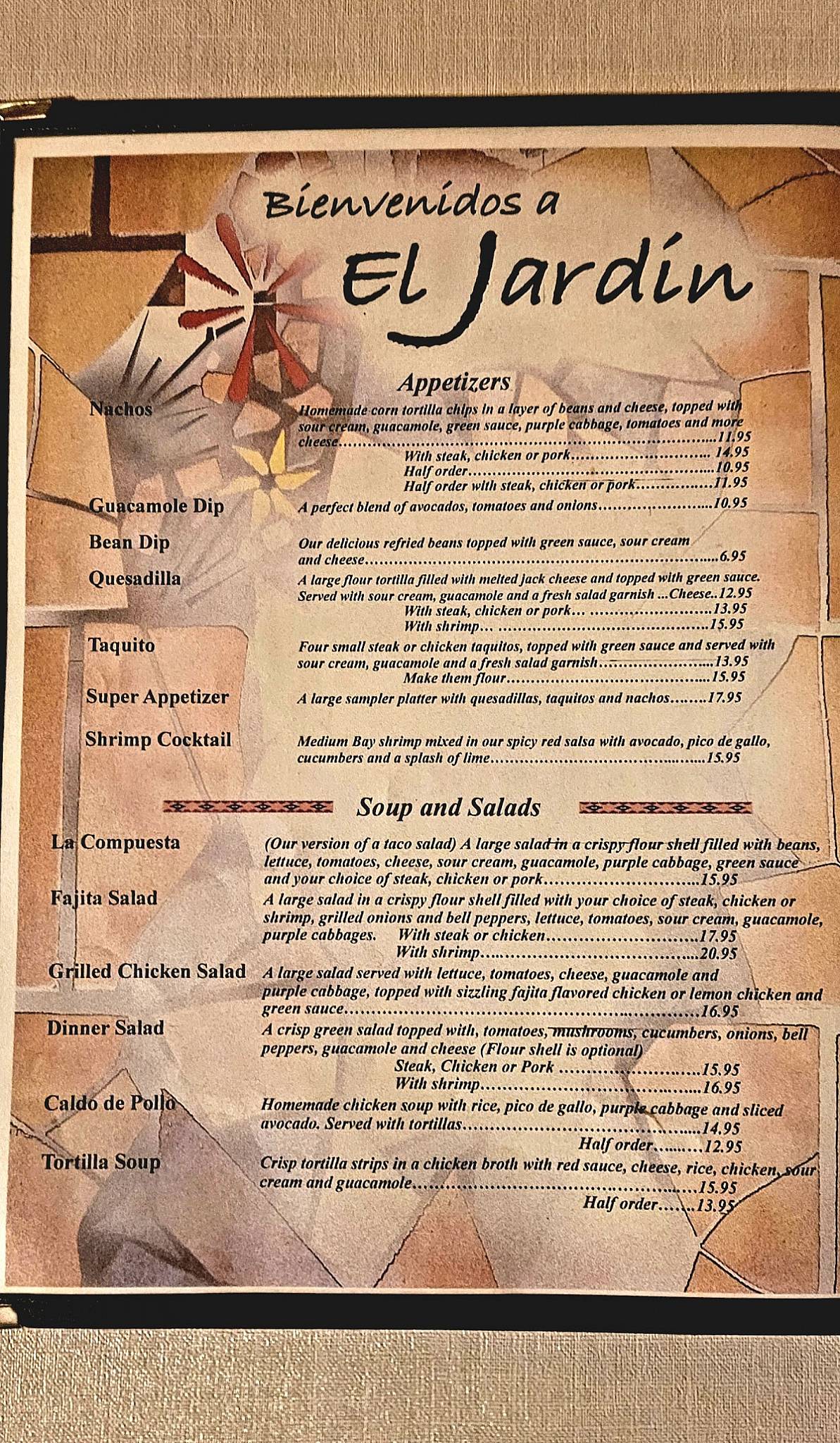 Menu at El Jardin pub & bar, Turlock