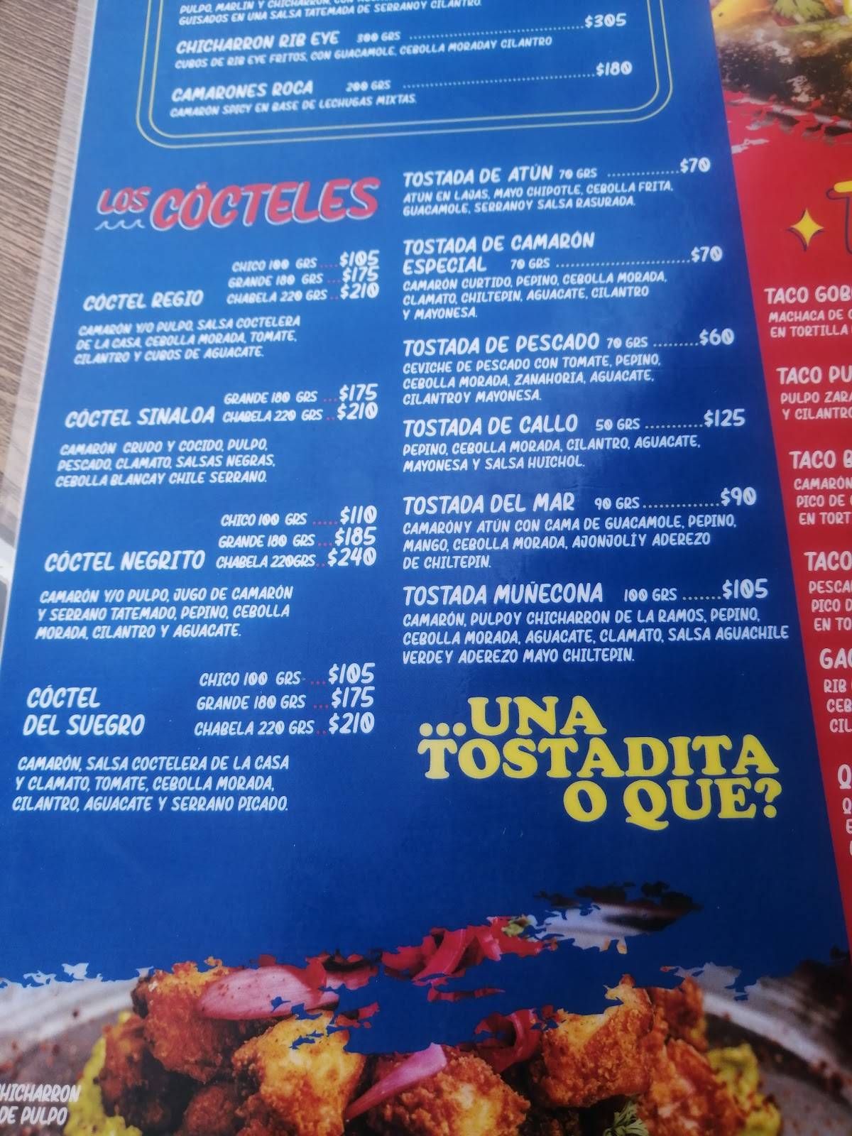Carta del restaurante El Muñeco Plaza Real, Monterrey