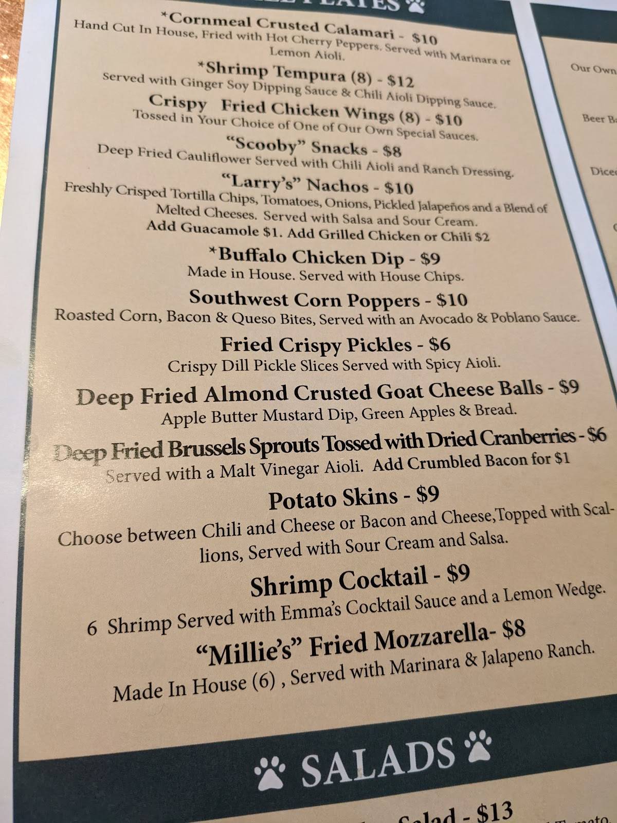 Menu at Emma's 321 Pub & Kitchen, Rindge