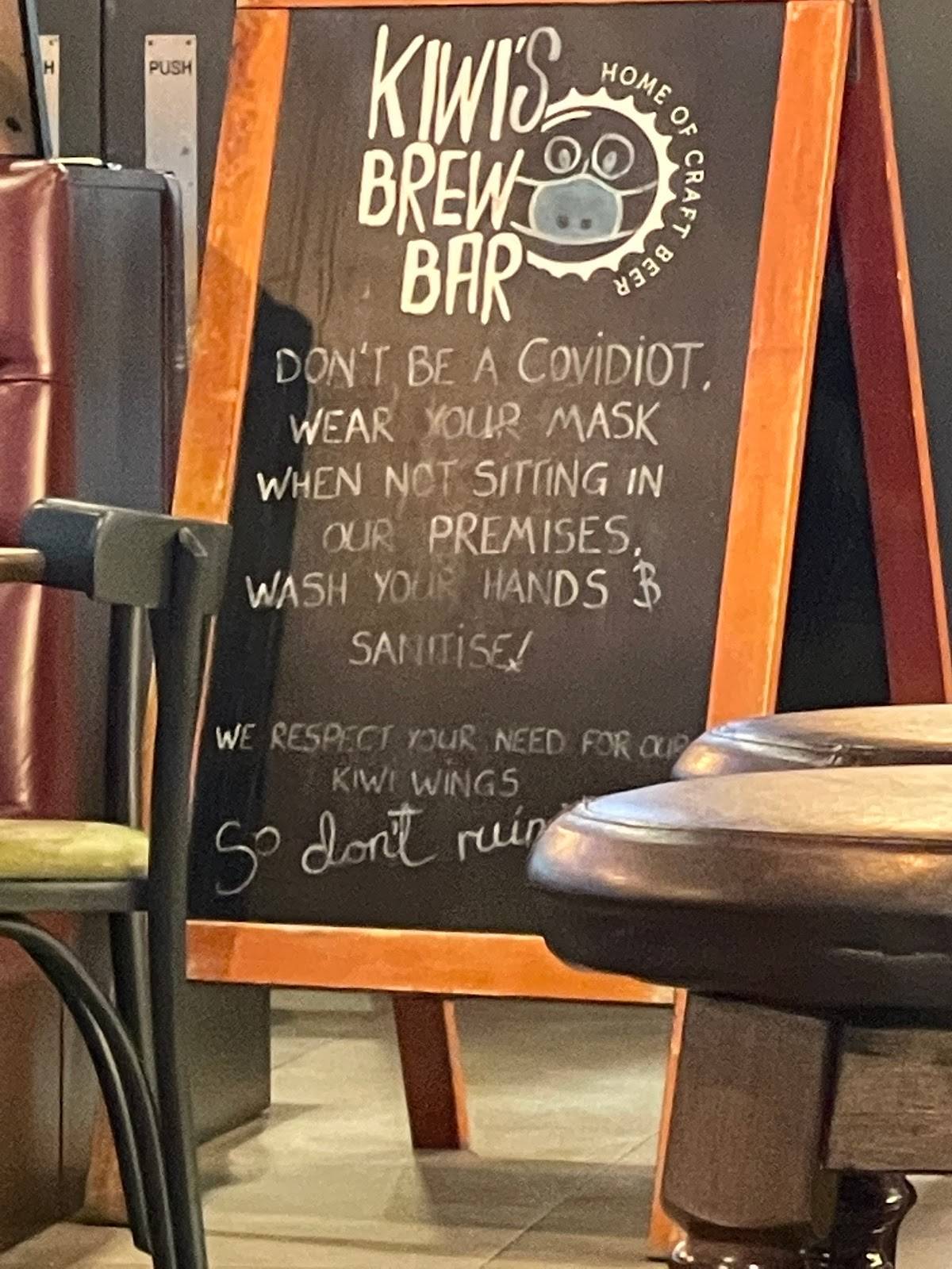 Menu at Kiwi's Brew Bar, Portrush