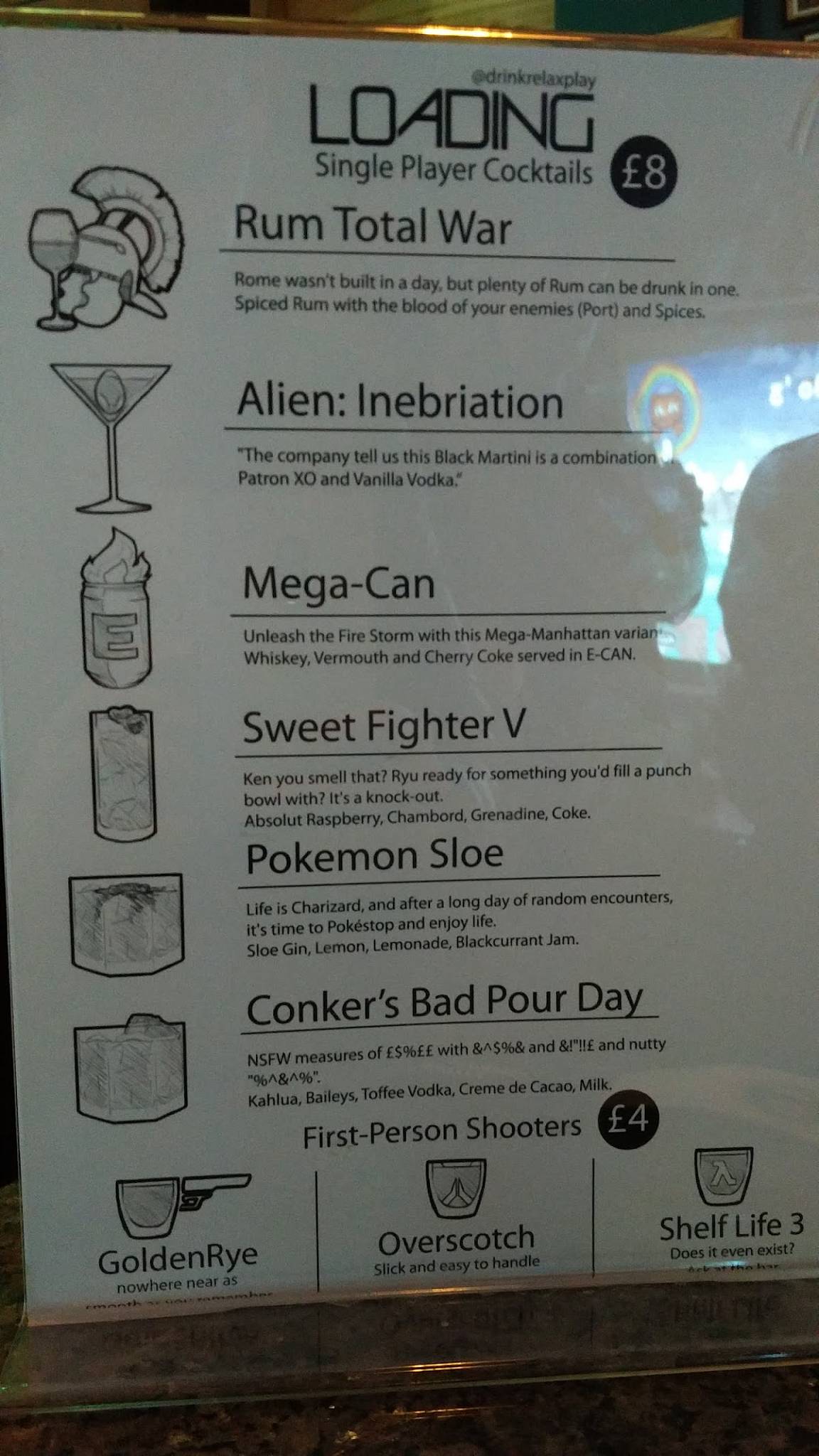 Menu at Loading Bar, London, 129 Stoke Newington High St