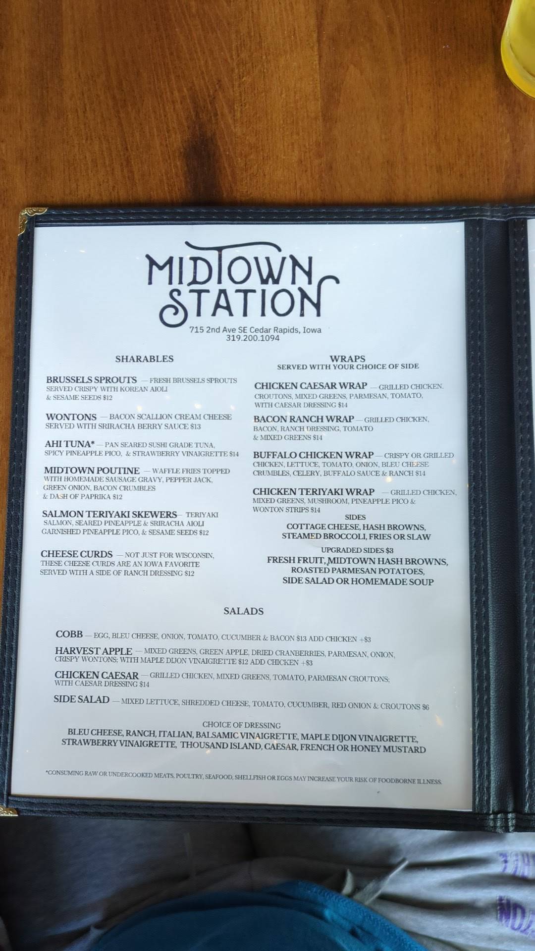 Menu at Midtown Station pub & bar, Cedar Rapids