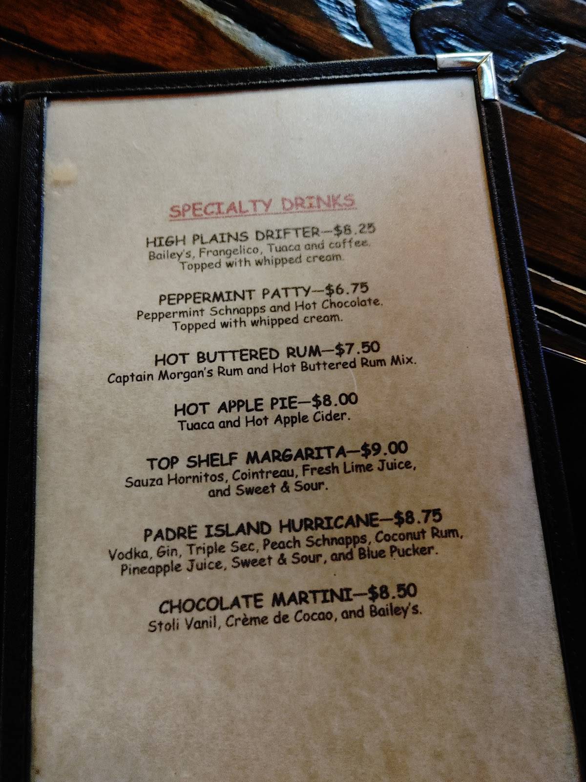 Menu at The Old Mill Saloon pub & bar, Estacada