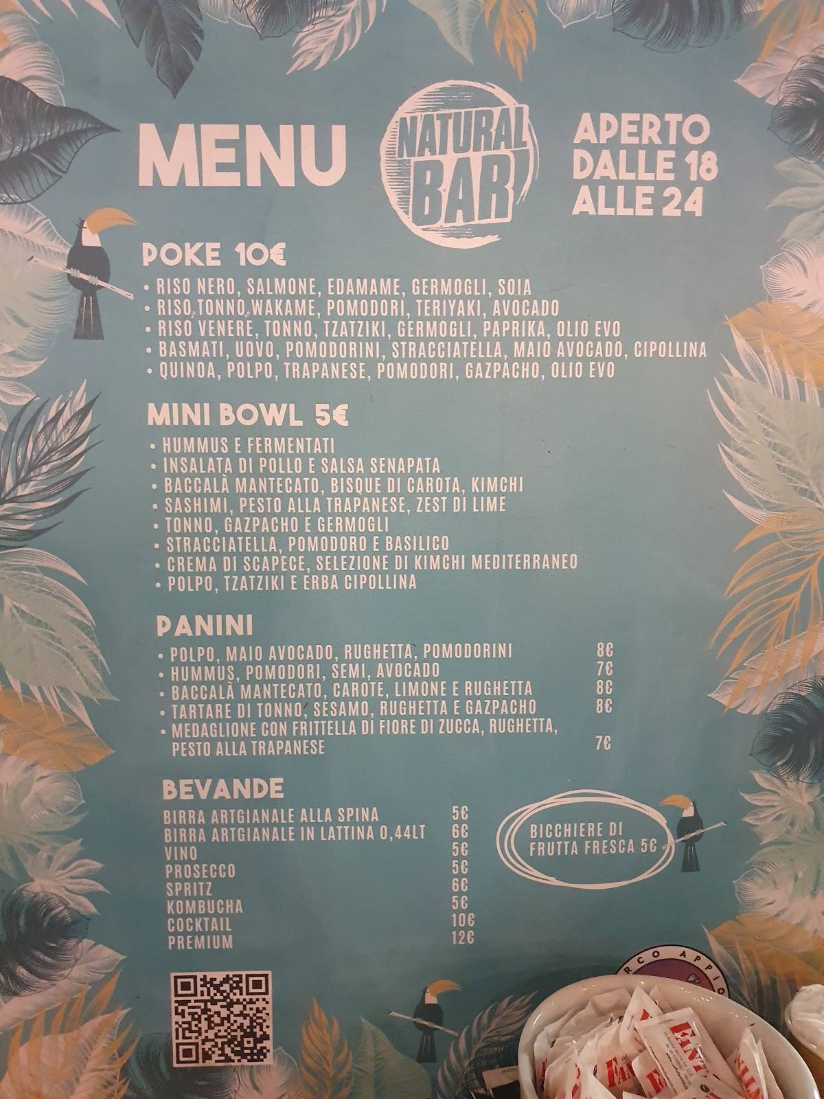Menu au Parco Appio pub et bar, Rome, Via dell'Almone