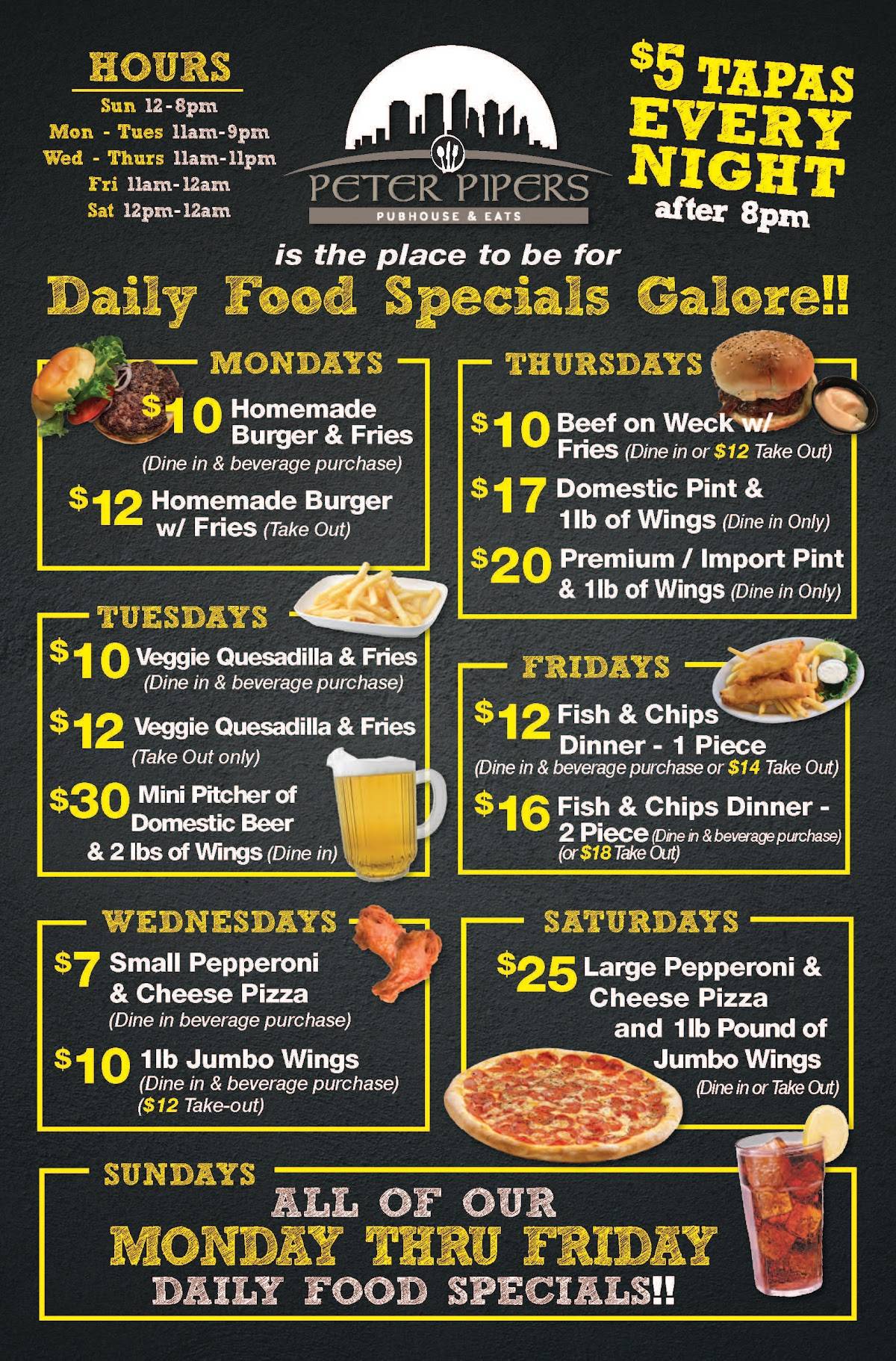 Menu at Peter Piper's Pubhouse, Pelham