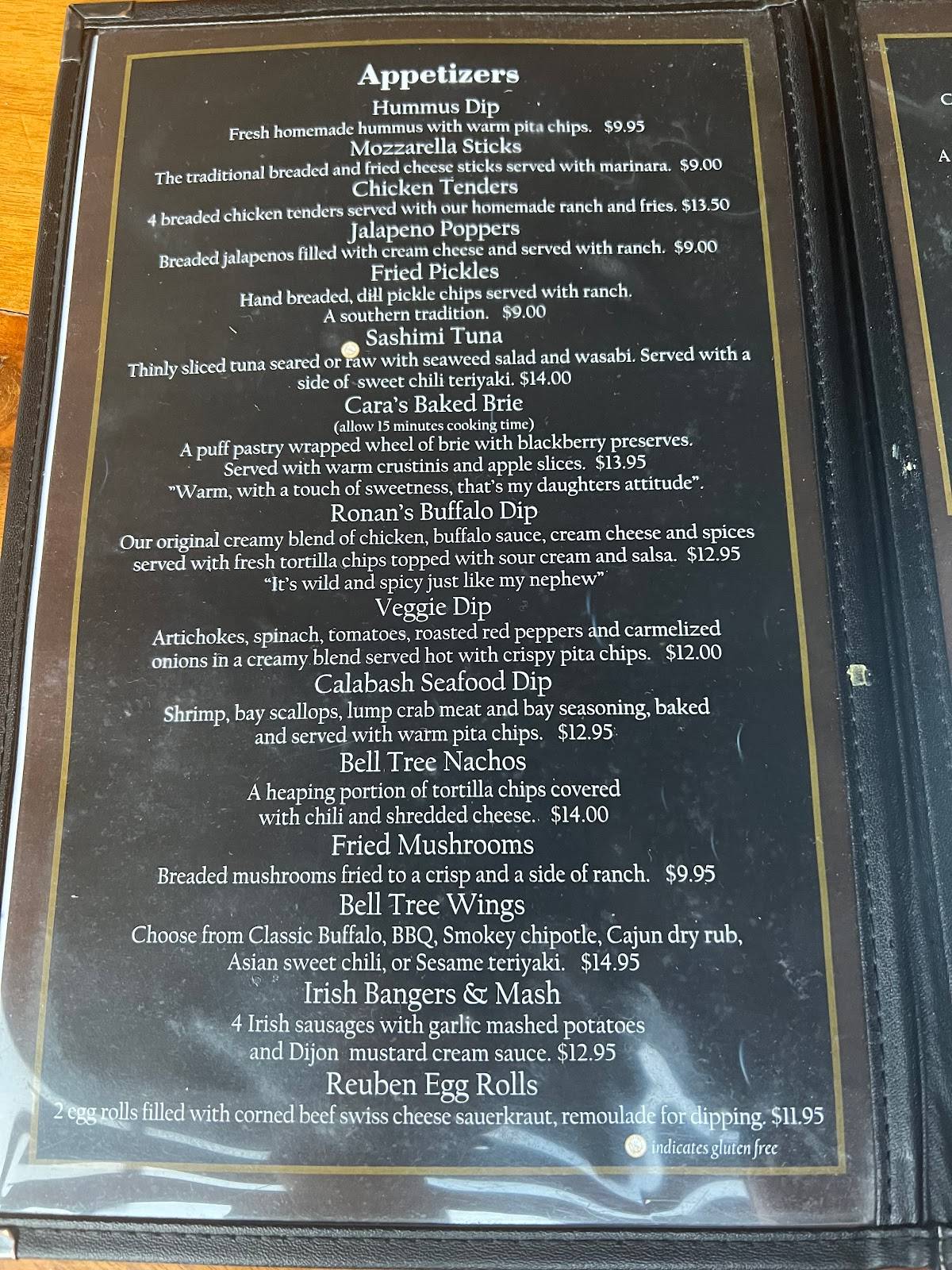 Menu at The Bell Tree Tavern pub & bar, Southern Pines