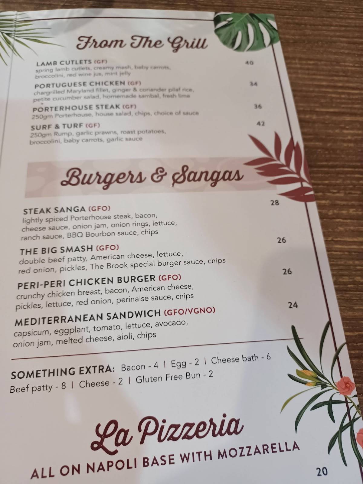 Menu at The Brook Bar & Bistro, Ellenbrook