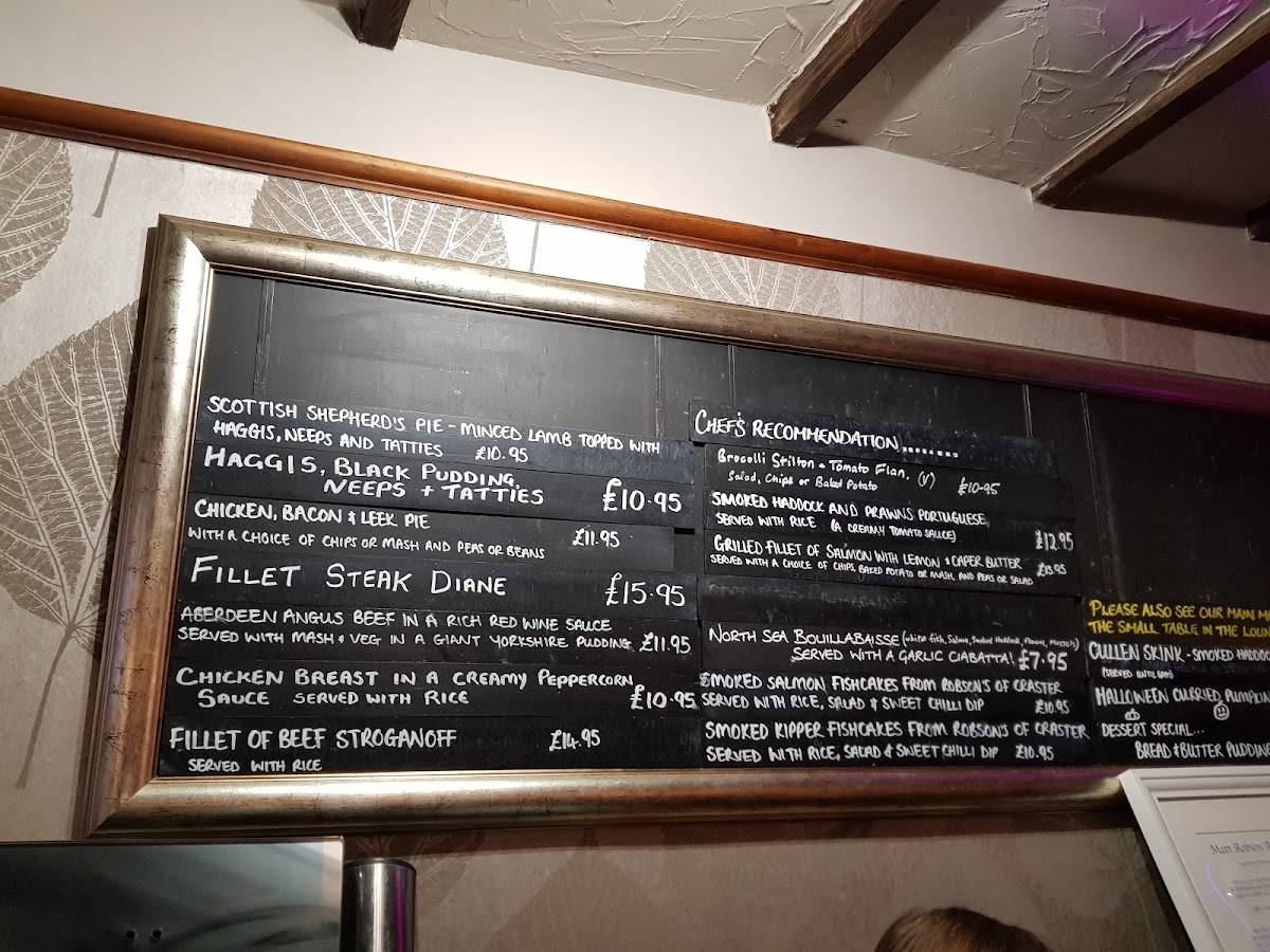 Menu at The middle inn pub & bar, Bamburgh