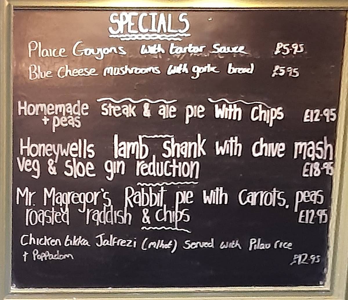 Menu at The Hand & Dagger Inn pub & bar, Clifton