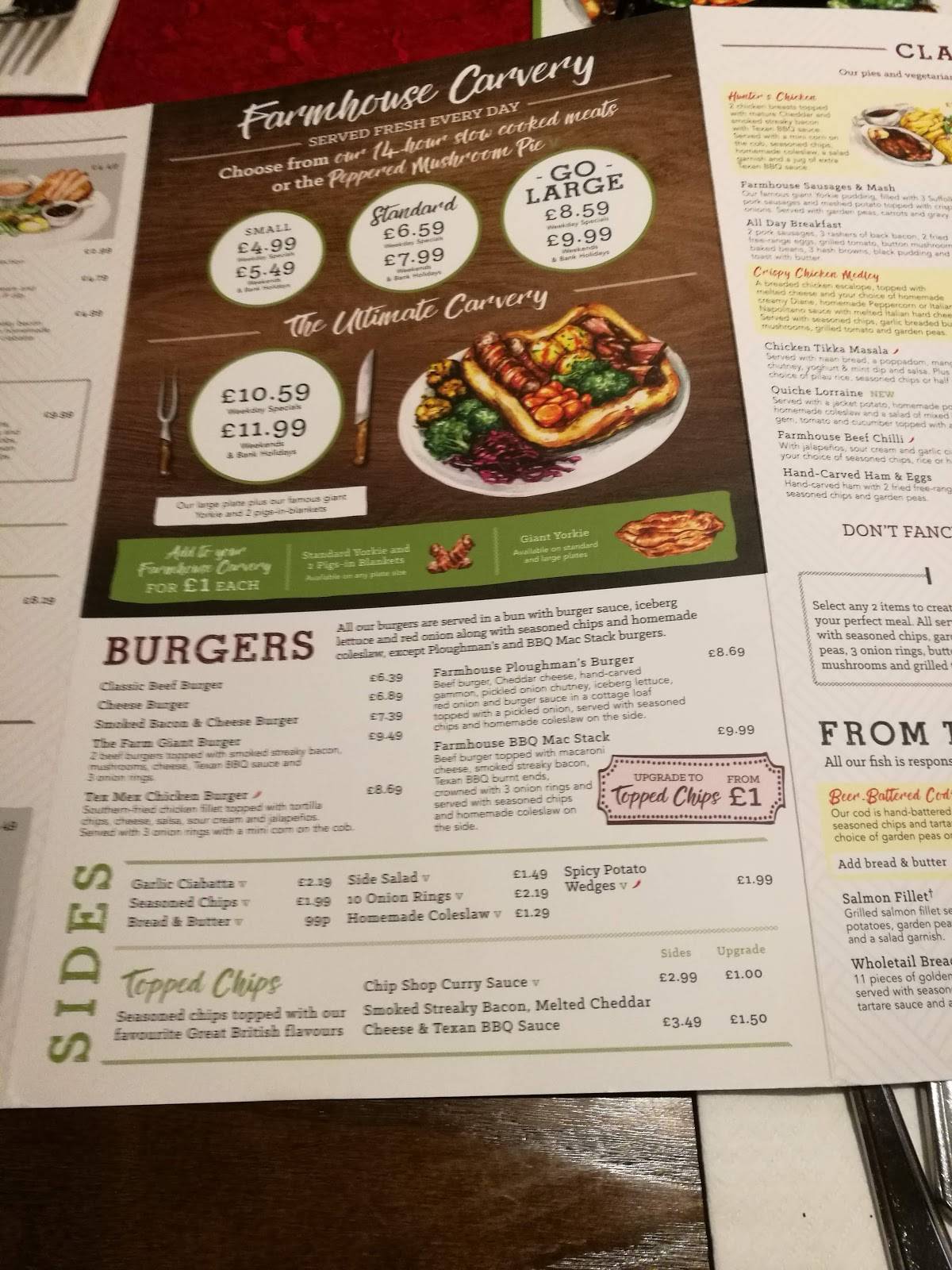 Menu at Westgate Farm - Farmhouse Inns pub & bar, Edinburgh