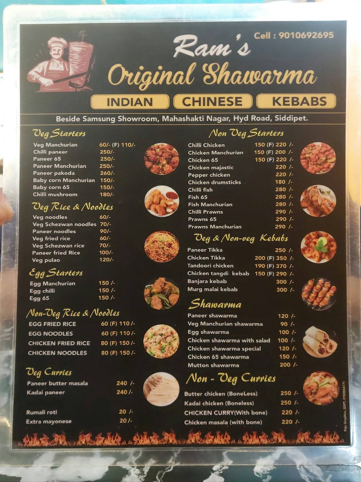 Menu at RAM'S ORIGINAL SHAWARMA, Siddipet