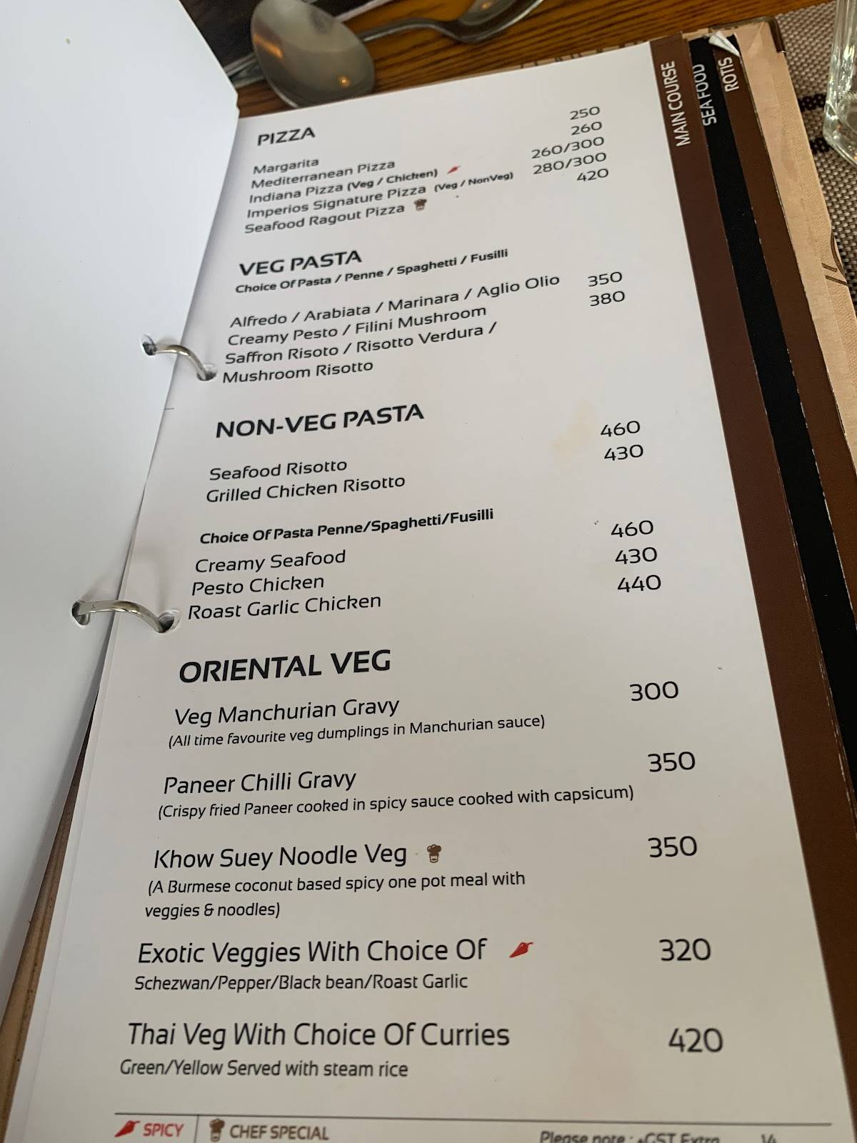 Menu at Raaga Imperio Best Family Restaurant & Bar Top Banquet Hall ...
