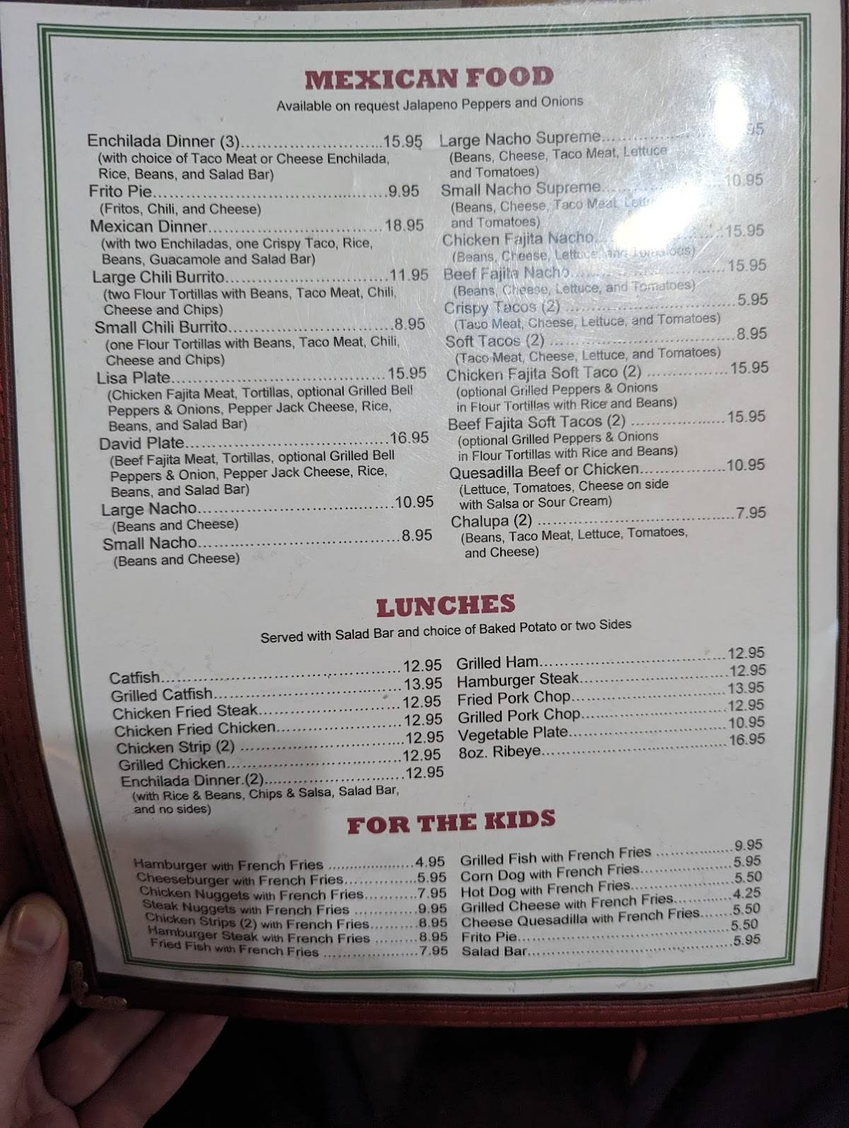 Menu at Ranchers Steak House & Grill steakhouse, Gatesville