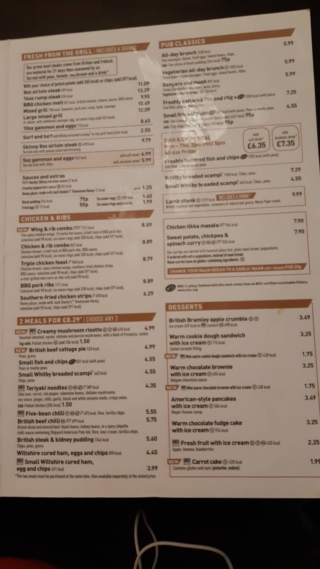 Menu at The Hope Tap - JD Wetherspoon pub & bar, Reading