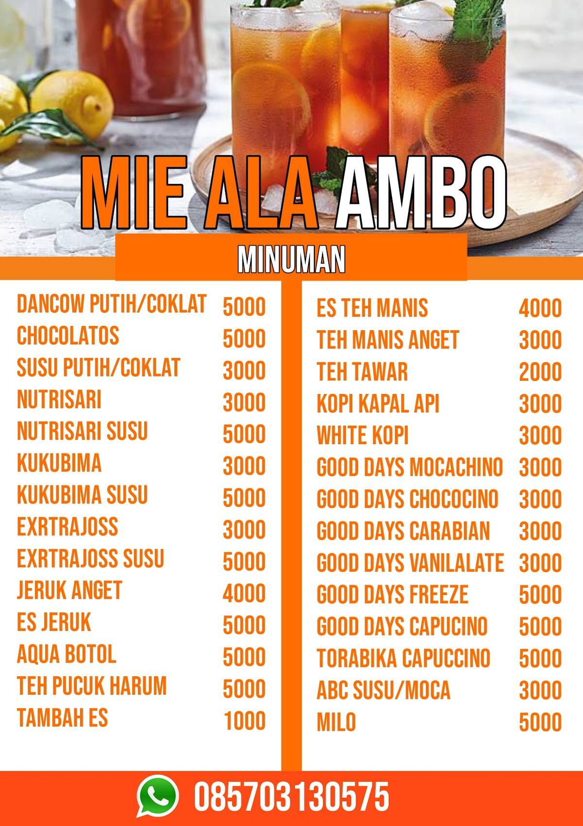 Menu at AMANDA FOOD restaurant, Susukanlebak