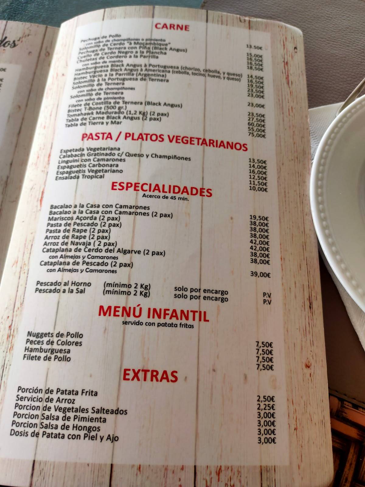 Menu at Adega dos Salgados restaurant, Guia