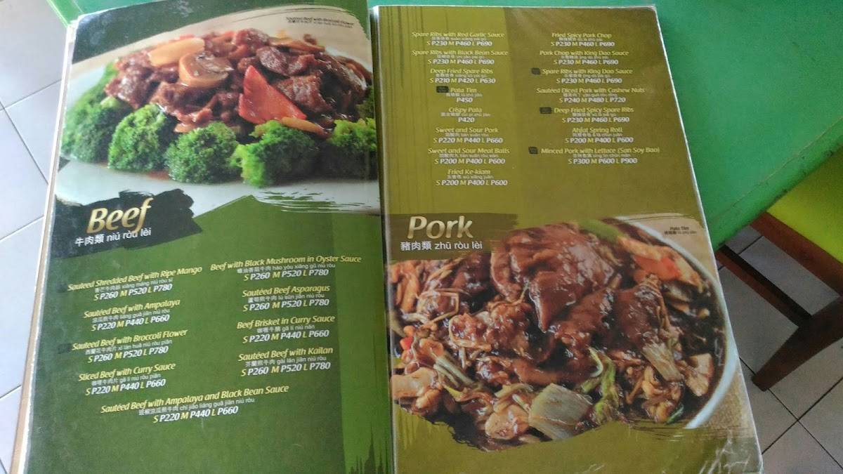 Menu at Ahfat Seafoods Plaza restaurant, Davao City