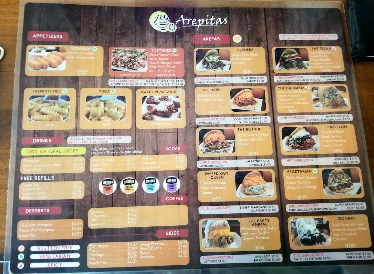 Menu at Arepitas (Harker Heights) restaurant, Harker Heights, 440 E ...