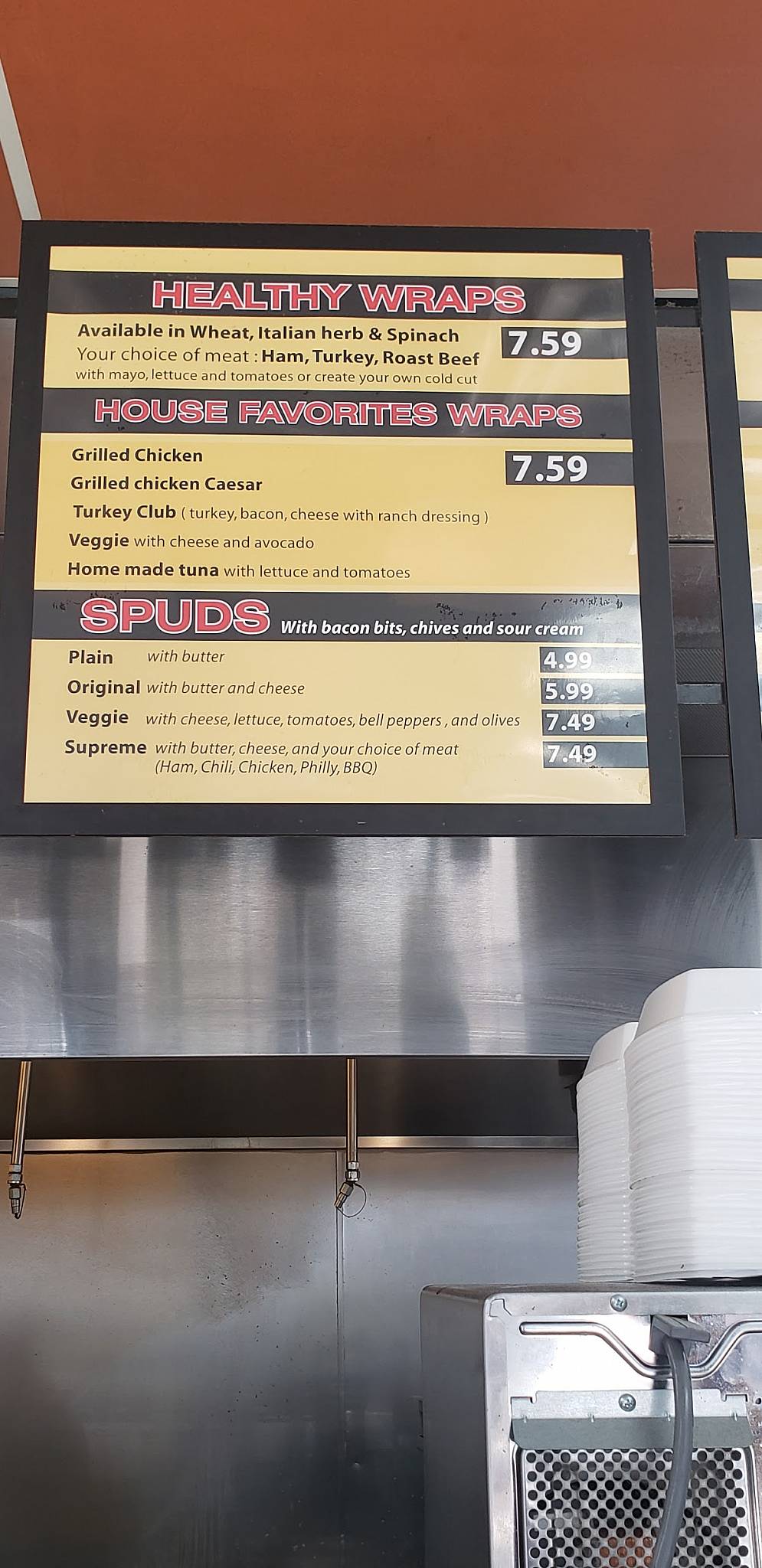 Menu at Bill & Ruth's Subs and Burgers Pryor restaurant, Pryor