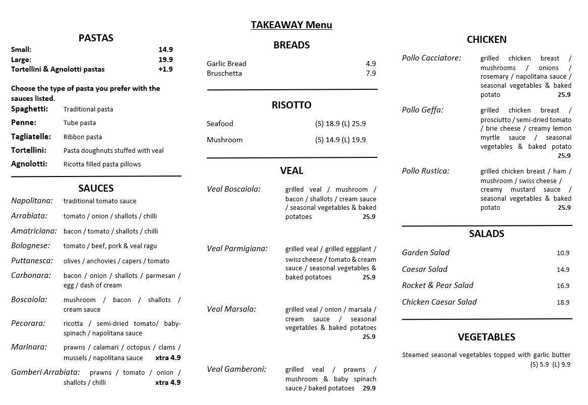 Menu at Cafe 66, Port Macquarie, 1/66 Clarence St