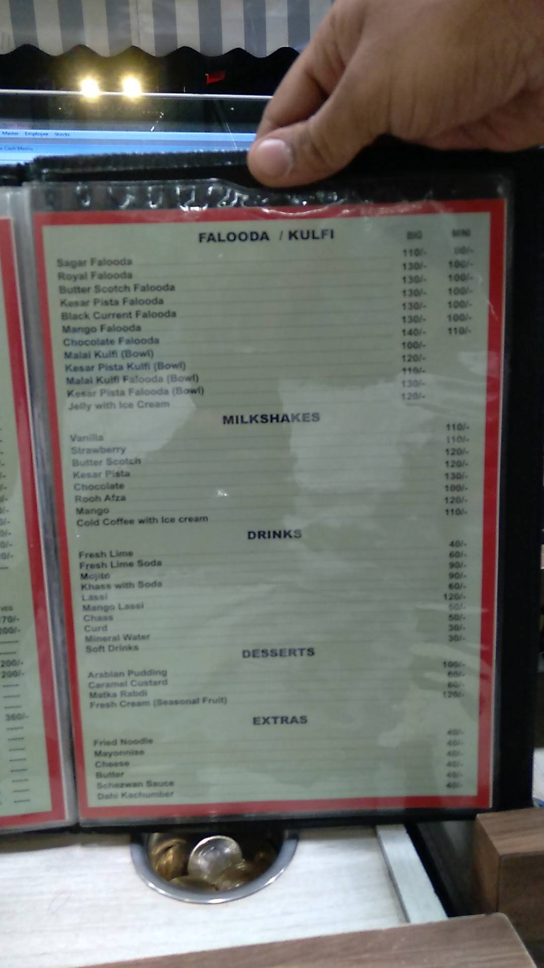 Menu at Cafe Sagar, Mumbai, Nagpada Junction