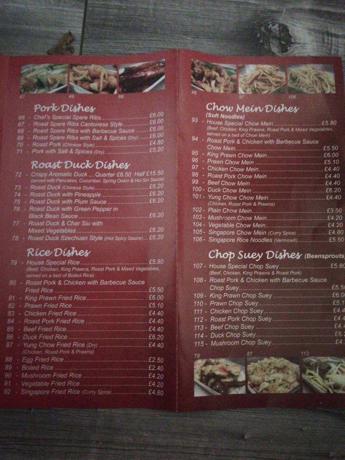 Menu at Canton Express restaurant, Fareham