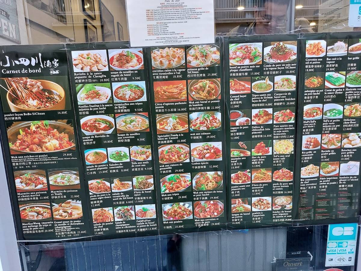 Menu at Carnet de Bord restaurant, Paris
