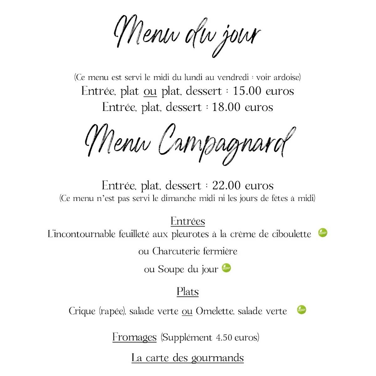 Menu au Château de bobigneux restaurant, Saint-Sauveur-en-Rue