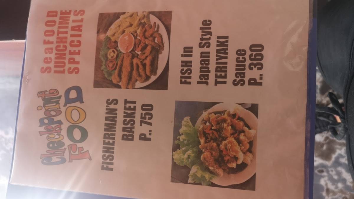 Menu at CheckPoint Camiguin restaurant, Mambajao, Yumbing
