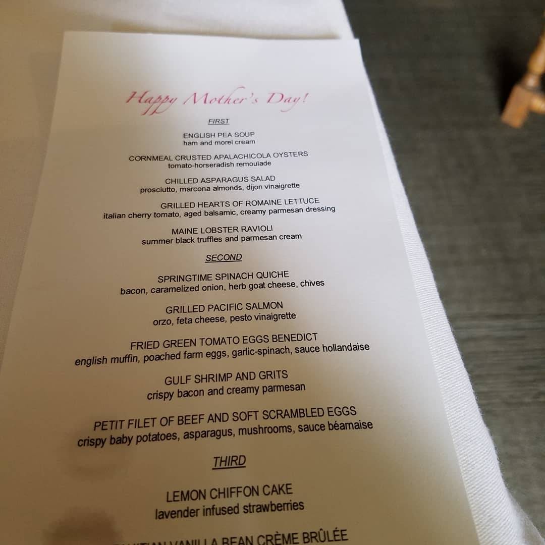 Menu at Cotton Row restaurant, Huntsville