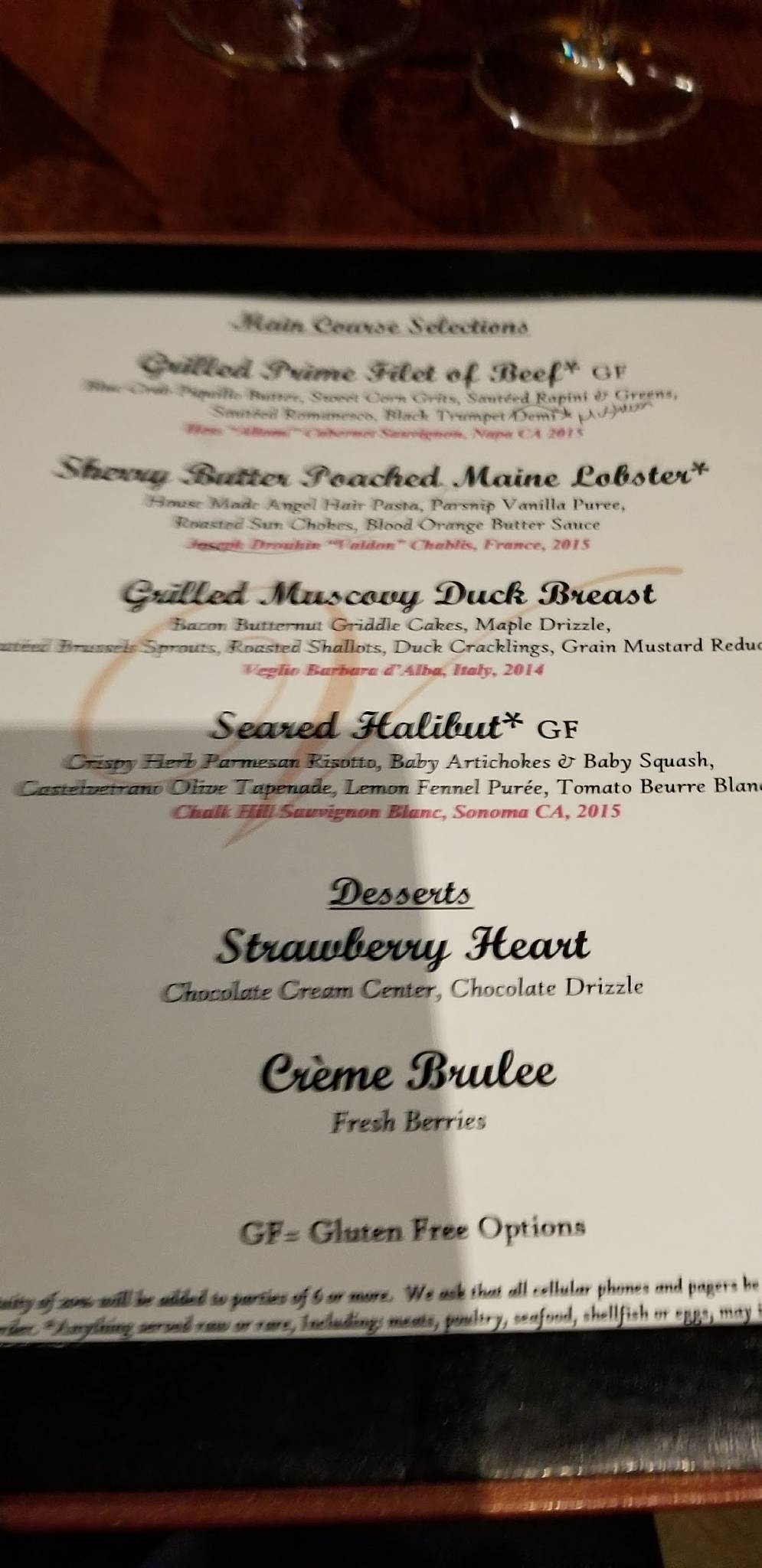 Menu at Different Pointe of View restaurant, Phoenix, N 7th St