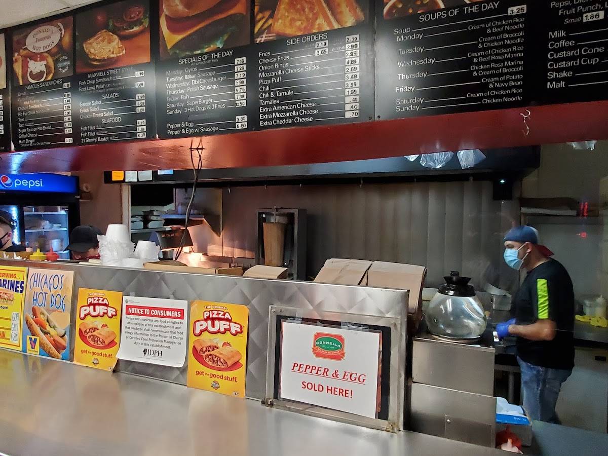 Menu at Donald's Famous Hot Dogs restaurant, Chicago, S Central Ave